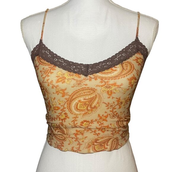 Blue Asphalt | Tops | Vintage Blue Asphalt Paisley Lace Cami Tank Small ...